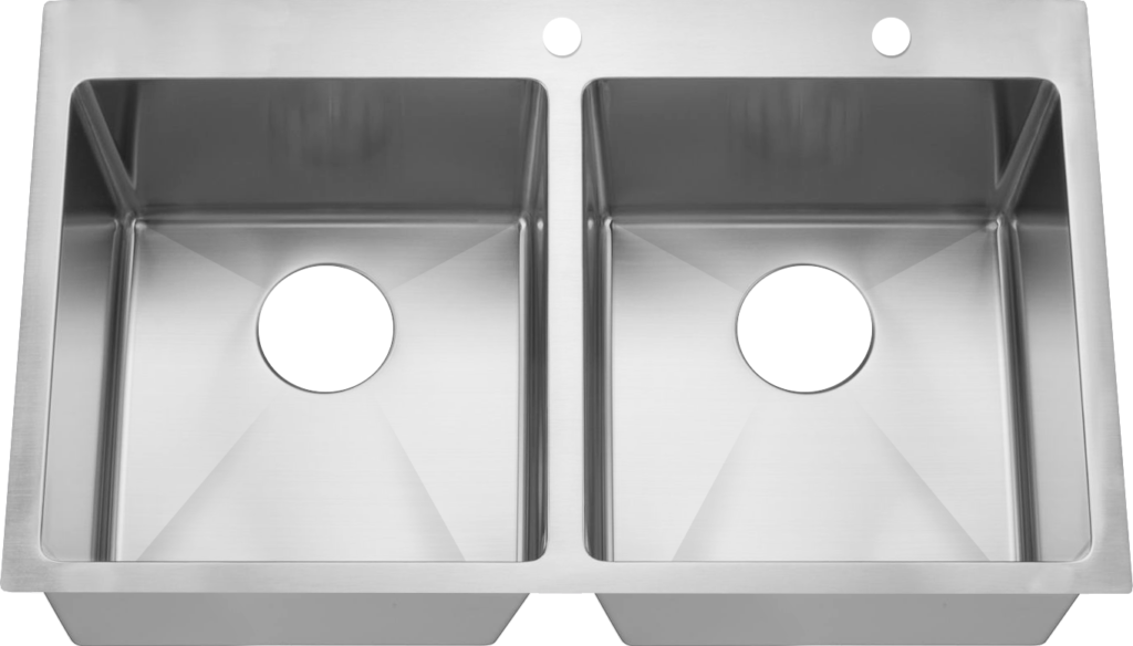 Top Mount 50/50 Kitchen Sink with 3/4 Radius in Stainless Steel ...