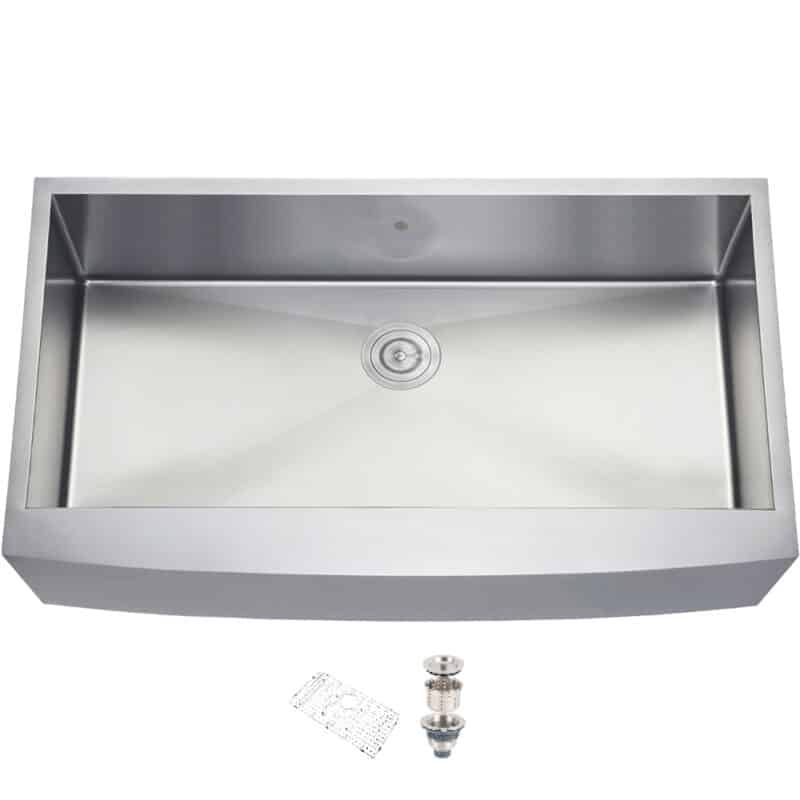 35-3/8" x 22-1/4" x 10" Stainless Steel Farmhouse Apron Single Bowl ...