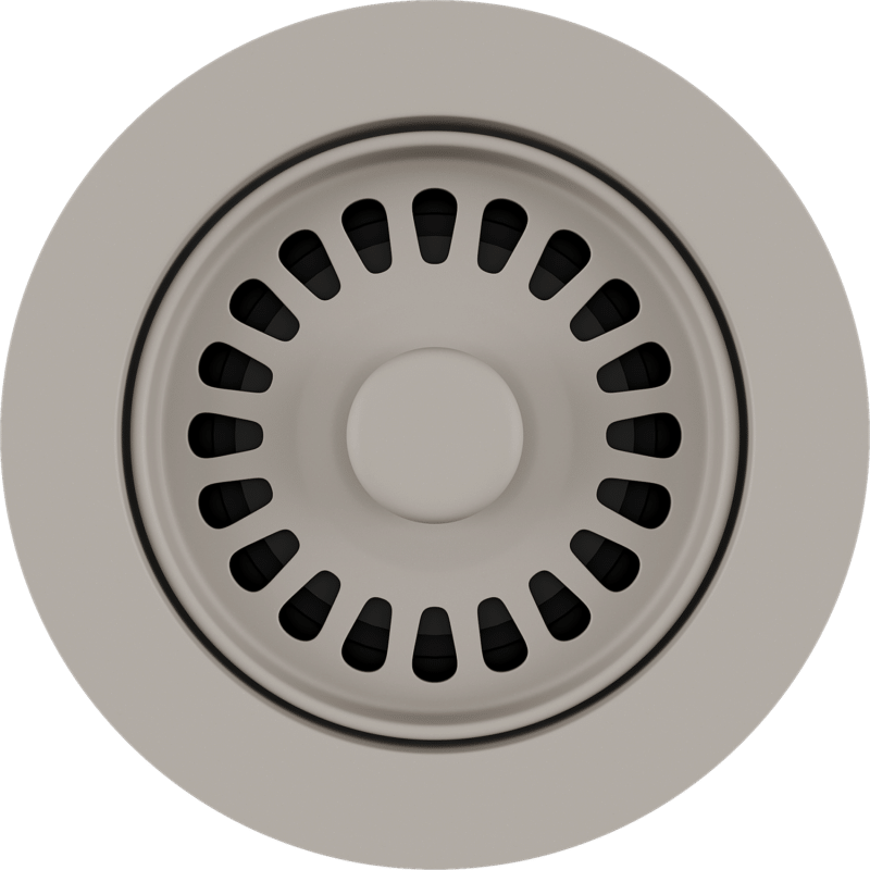 3-1/2" Concrete (Gray) Quartz Composite Strainer Drain with Stopper QSD-CON