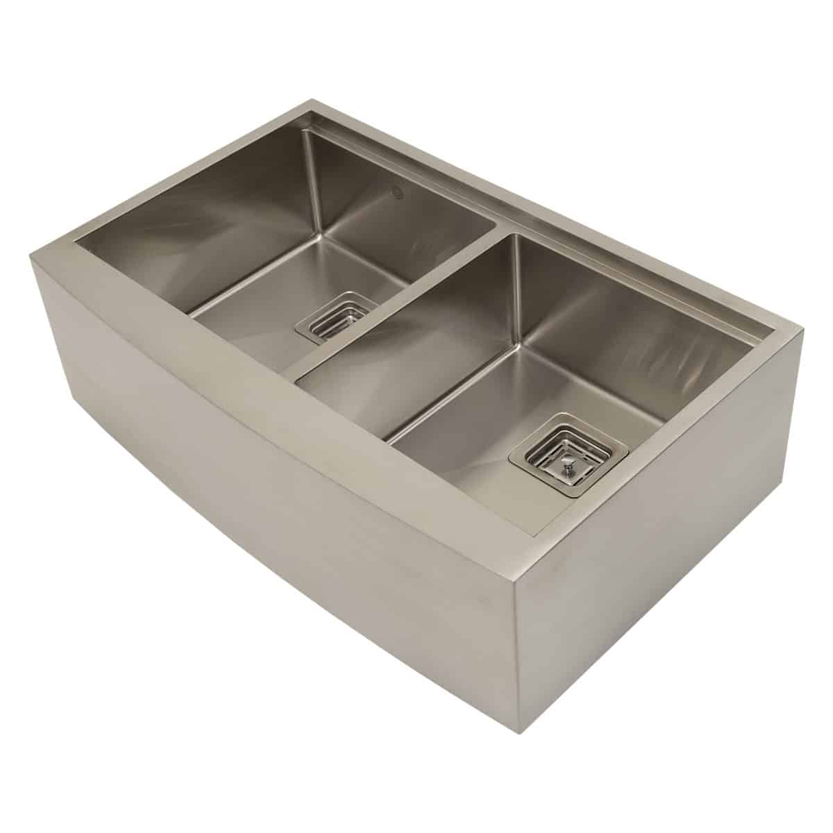33" x 21" x 10" Double Bowl Apron Workstation Kitchen Sink