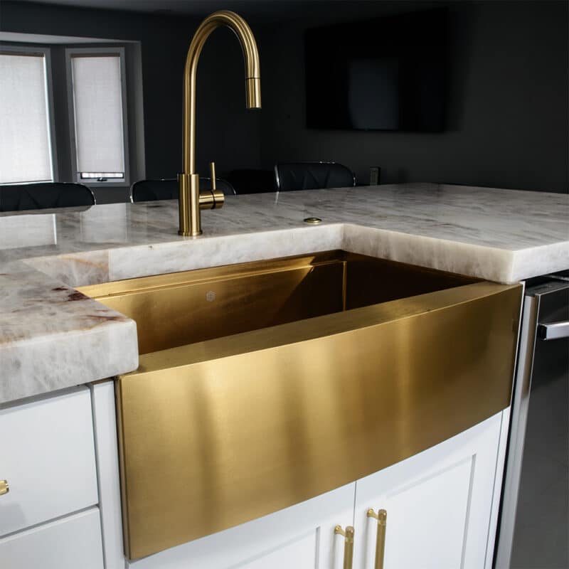 Roll Up Kitchen Sink Drying Rack in Gold Stainless Steel - Strictly ...