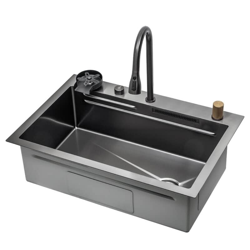 All-In-One Stainless Steel Kitchen Sink Set with Fixtures and Accessories