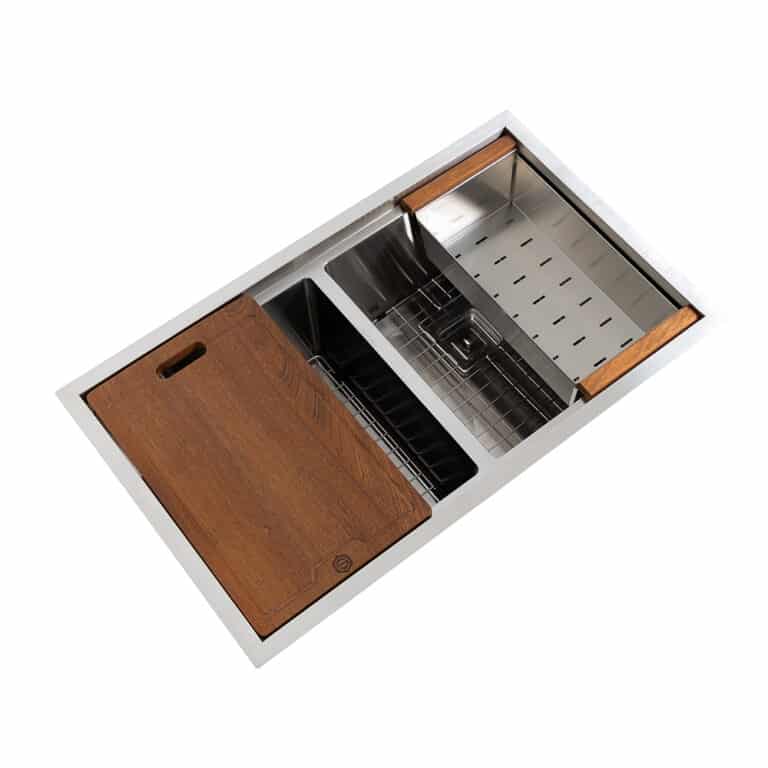 Stainless Steel Undermount Double Bowl Workstation Sink