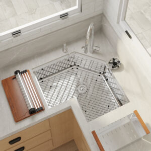 30" x 30" x 8" Butterfly Corner Workstation Sink | RCORB3030WS