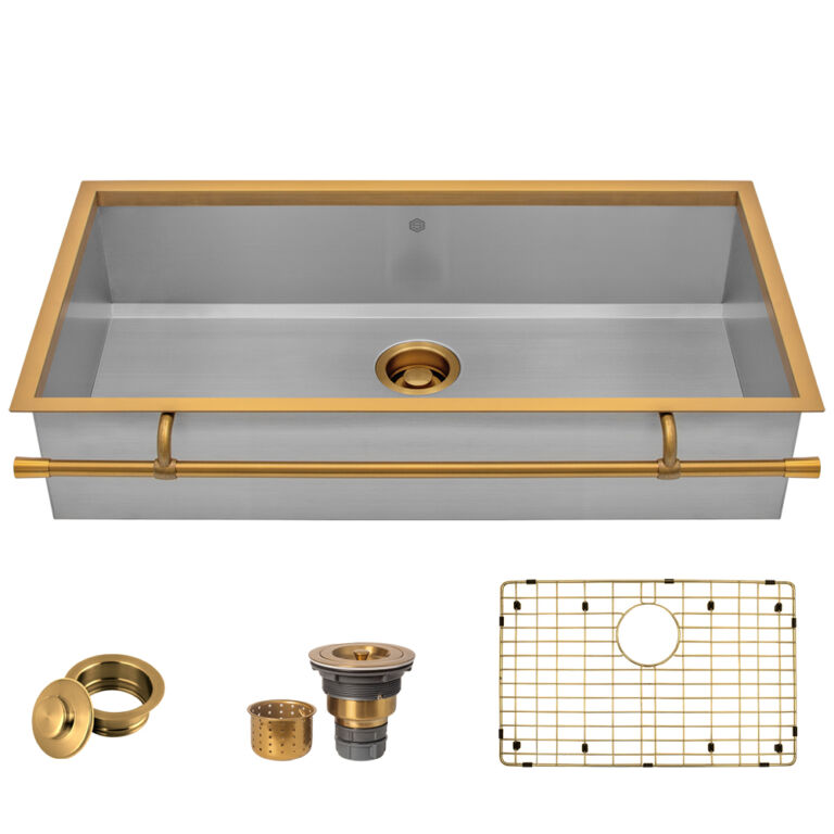 Semi-Recessed Apron-Front Kitchen Sink with Towel Bar - Strictly Sinks