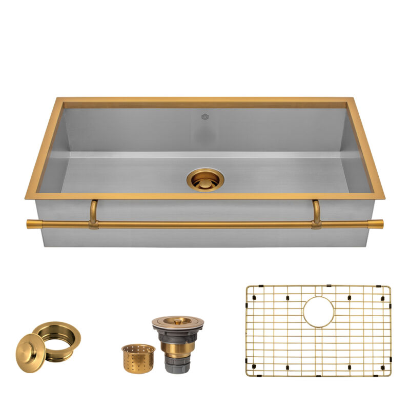 Semi-Recessed Apron-Front Kitchen Sink with Towel Bar - Strictly Sinks