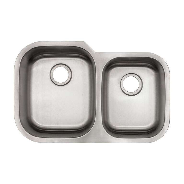 31-1/2" x 20-1/2" x 9" Stainless Steel Undermount 60/40 Double Bowl ...